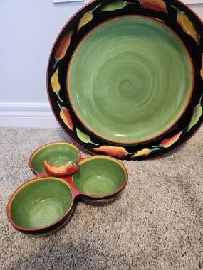 Fiesta | Dining | Bowls Party Fiesta Clay Art 203 Ceramic Chip Dip Set ...